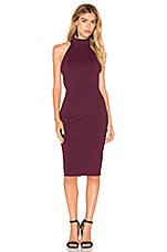 Bobi BLACK Double Knit Sleeveless High Neck Mini Dress in Wine | REVOLVE