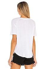 Bobi Light Weight Jersey V Neck Pocket Tee in White | REVOLVE