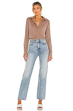 Bobi Light Weight Jersey Button Up in Java | REVOLVE