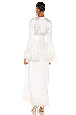 Bronx and Banco Feather Long Robe in White | REVOLVE