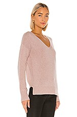 SWTR Twisted V Neck Sweater in Rose Dust Combo | REVOLVE