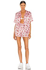 By Samii Ryan x Dessie Jackson Painted Strawberries Satin Shorts in ...