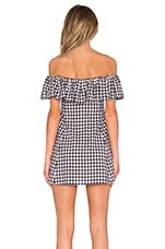 Capulet Spanish Shoulderless Mini Dress in Navy Gingham | REVOLVE