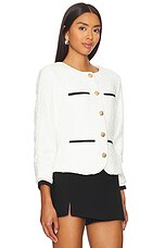 Central Park West Oona Collarless Jacket in White | REVOLVE