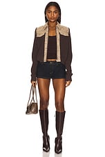 Central Park West Halsey Jacket in Chocolate | REVOLVE
