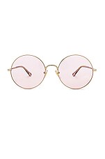 Chloe Demi Round Gradient with Square Clip On in Shiny Classic Gold ...