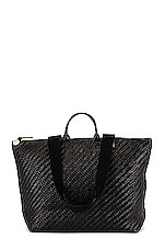 Clare V. Le Zip Sac Bag in Black Woven Zig Zag | REVOLVE