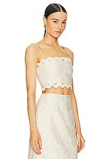 Clea Kalina Ric Rac Top in Cream Jacquard | REVOLVE