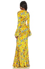 CAROLINE CONSTAS Allonia Gown in Yellow Radiant Floral | REVOLVE