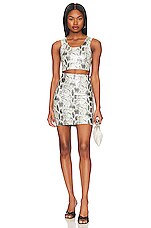 Commando Faux Leather Animal Crop Top in Fog Python | REVOLVE