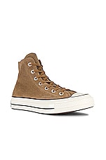 Converse Chuck 70 Suede Sneaker in Sand Dune, Egret, & Black | REVOLVE