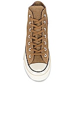 Converse Chuck 70 Suede Sneaker in Sand Dune, Egret, & Black | REVOLVE