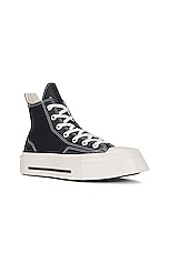 Converse Chuck 70 De Luxe Squared Sneaker in Black & Egret | REVOLVE