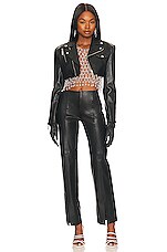 Camila Coelho Rowan Leather Jacket in Black | REVOLVE