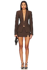 Camila Coelho Inez Mini Skirt in Brown | REVOLVE