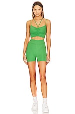 Camila Coelho Emilia Ruched Tank in Grass Green | REVOLVE