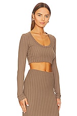COTTON CITIZEN Capri Crop Long Sleeve Top in Dark Chai | REVOLVE