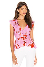 Cynthia Rowley Malibu Ruffle Top in Pink Poppy | REVOLVE