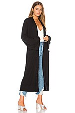 Chaser Love Rib Cardigan Robe in True Black | REVOLVE