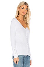 Chaser Vintage Rib Snap Front Tee in White | REVOLVE