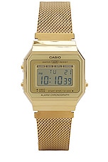 Casio A700 Series Watch in Stainless Steel Gold | REVOLVE