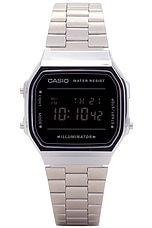 Casio Vintage A168 Series Watch in Silver & Black | REVOLVE