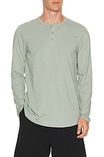 Cuts Curve Hem Long Sleeve Henley in Slate Grey | REVOLVE