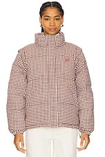 Damson Madder Jennifer Check Puffer in Chocolate | REVOLVE