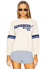 DAYDREAMER Aerosmith Dream On Reverse Raglan Crew in Dirty White | REVOLVE