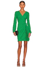Diane von Furstenberg Toronto Dress in Double Dot Medium Green Black ...