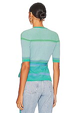 Diane von Furstenberg Lyric Sweater in Knit Stripe Cloud Turquoise ...