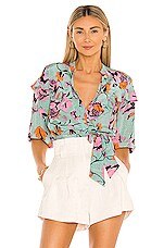 Diane von Furstenberg Jana Top in Tulle Flower Medium Green | REVOLVE