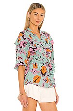 Diane von Furstenberg Jana Top in Tulle Flower Medium Green | REVOLVE