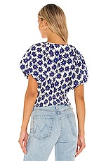 Diane von Furstenberg Lucy Top in Daisy Dots Large True Blue | REVOLVE