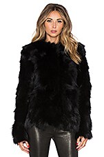 EAVES Fox Fur Helen Jacket in Black | REVOLVE