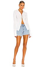 EB Denim Cross Over Shorts in Light Wash | REVOLVE
