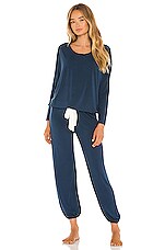 eberjey Gisele The Slouchy Set in Indigo Blue & Ivory | REVOLVE
