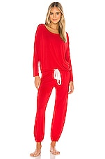 eberjey Gisele Slouchy Set in Haute Red & Ivory | REVOLVE