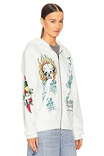 Ed Hardy Flame Skull Hoodie in Ivory | REVOLVE