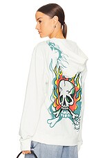 Ed Hardy Flame Skull Hoodie in Ivory | REVOLVE