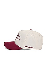 Eleven Eleven Sporting Club Script Cap in Beige & Maroon | REVOLVE