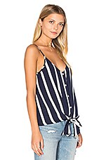 Eight Sixty Knotted Button Front Tank in Navy & White | REVOLVE