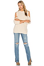 Endless Rose Open Shoulder Sweater in Oatmeal | REVOLVE