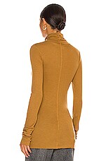 Enza Costa Silk Cashmere Rib Long Sleeve Turtleneck in Camel | REVOLVE