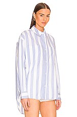 Essentiel Antwerp Binki Oversized Pockets Shirt in Spa Blue | REVOLVE