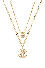 Ettika Layered Palm Tree Necklace in Gold | REVOLVE