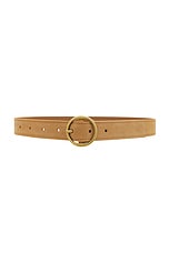 FRAME Circle Belt in Tan Suede | REVOLVE