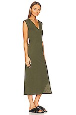 FRAME Gathered Seam Lace Inset Dress in White | REVOLVE