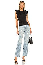 FRAME Lace Back Top in Noir | REVOLVE