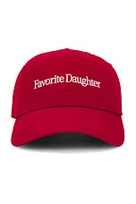 Favorite Daughter Classic Logo Baseball Hat in Red & White | REVOLVE